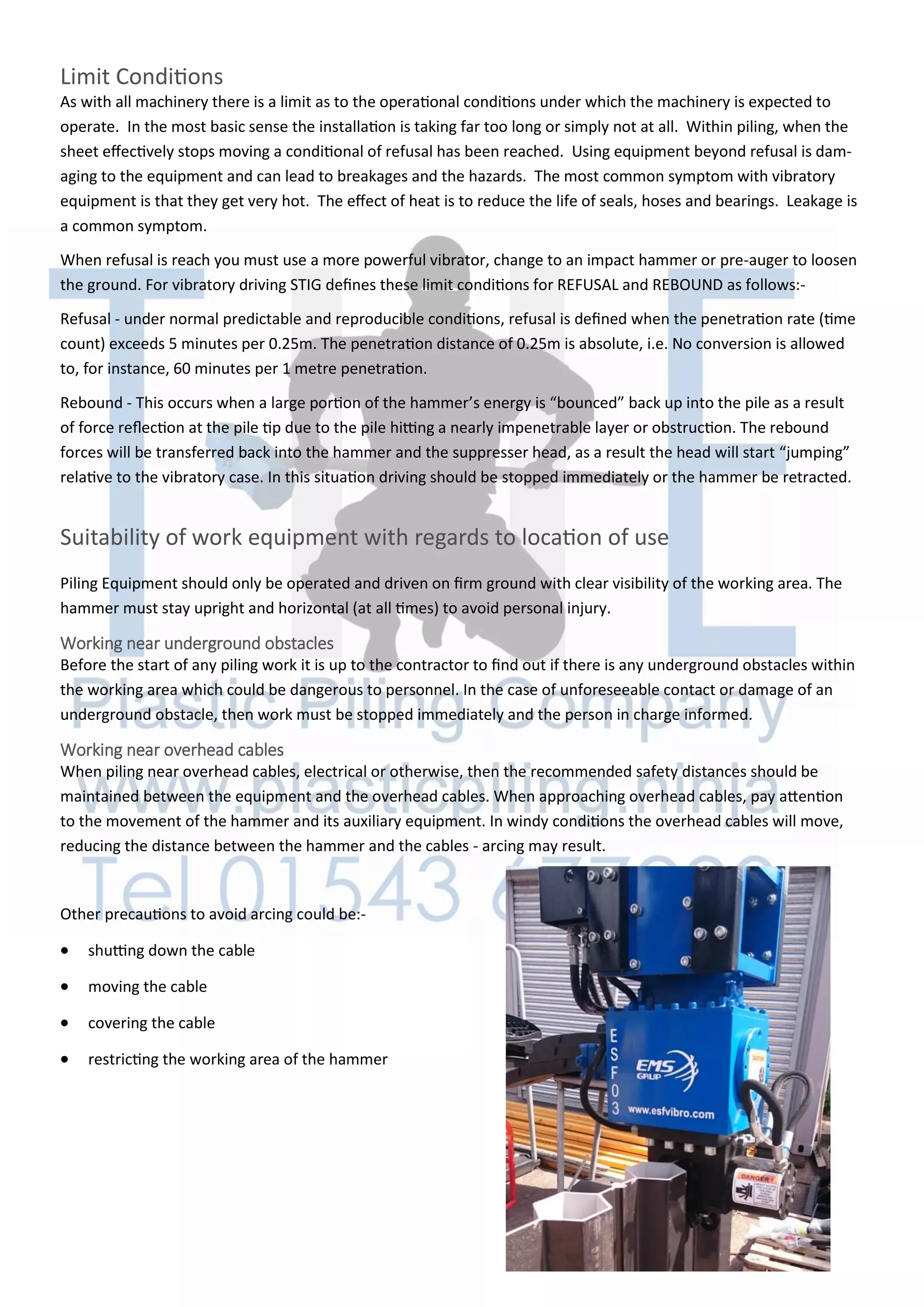 ESF1 Piling Vibrator - Operating instructions | PDF