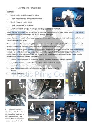 ESF1 Piling Vibrator - Operating instructions | PDF