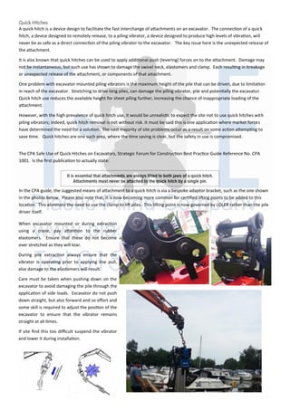 ESF1 Piling Vibrator - Operating instructions | PDF