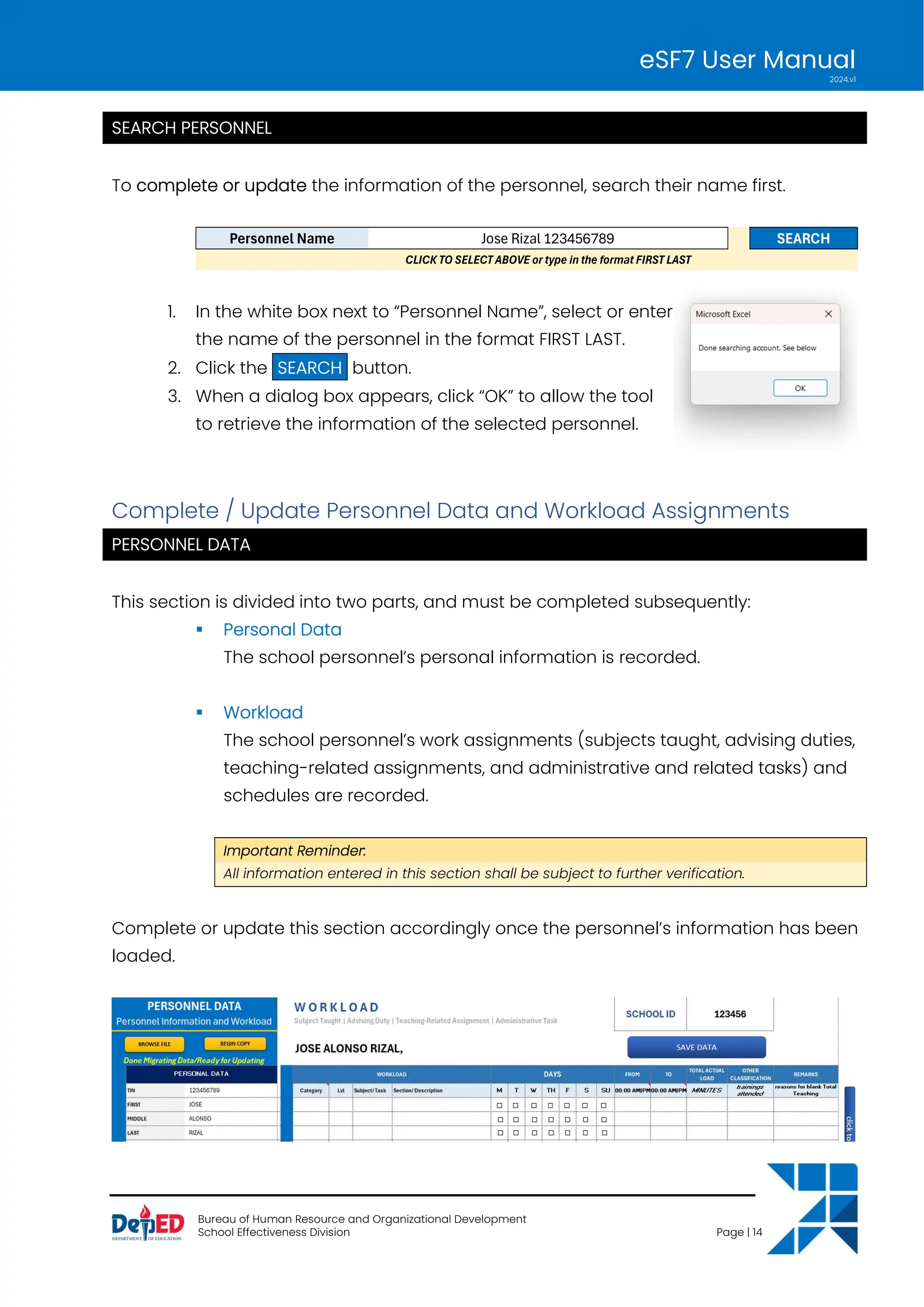 Sample DepEd user manual SF& ser. 2024. Very important guide to be used ...