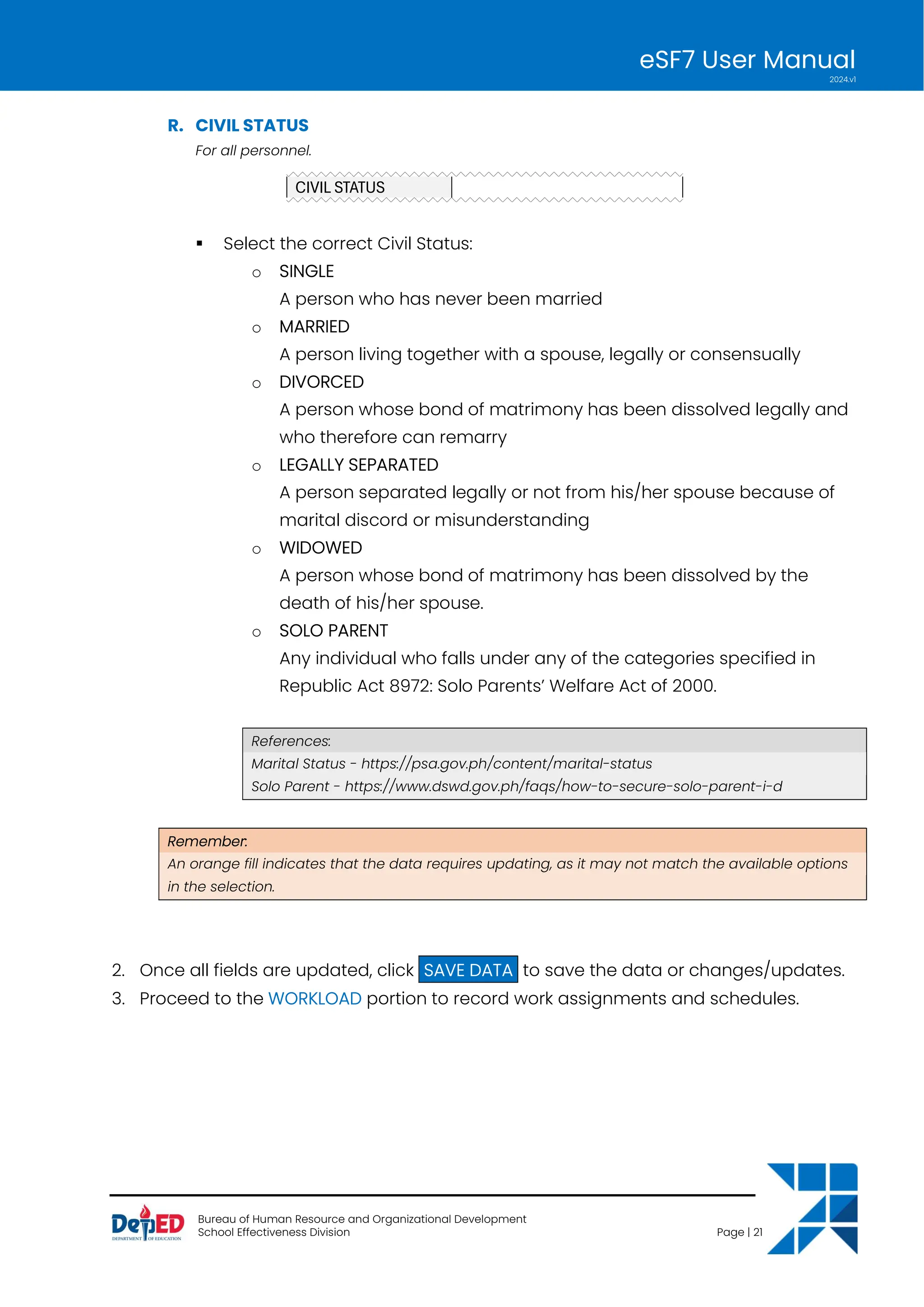 Sample DepEd user manual SF& ser. 2024. Very important guide to be used for DepEd employees. | PDF