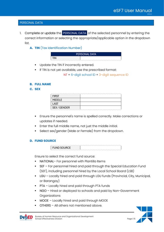 Sample DepEd user manual SF& ser. 2024. Very important guide to be used for DepEd employees. | PDF