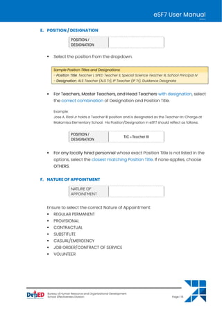 Sample DepEd user manual SF& ser. 2024. Very important guide to be used ...