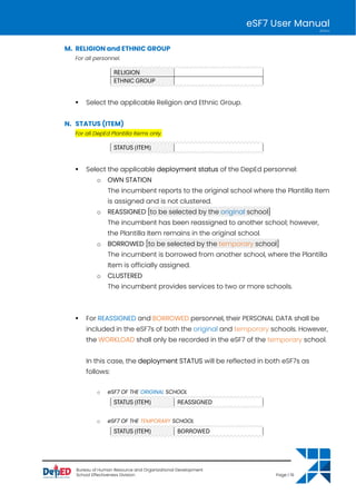 Sample DepEd user manual SF& ser. 2024. Very important guide to be used ...