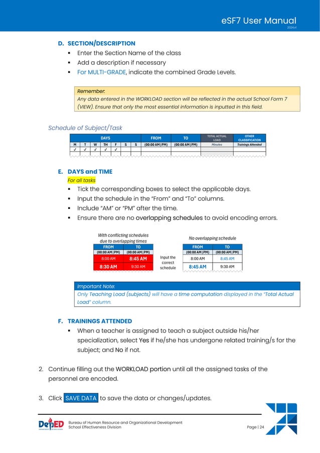 Sample DepEd user manual SF& ser. 2024. Very important guide to be used for DepEd employees. | PDF