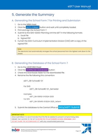 Sample DepEd user manual SF& ser. 2024. Very important guide to be used ...
