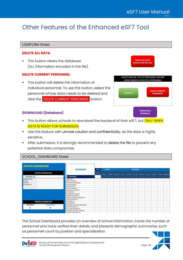 Sample DepEd user manual SF& ser. 2024. Very important guide to be used for DepEd employees. | PDF