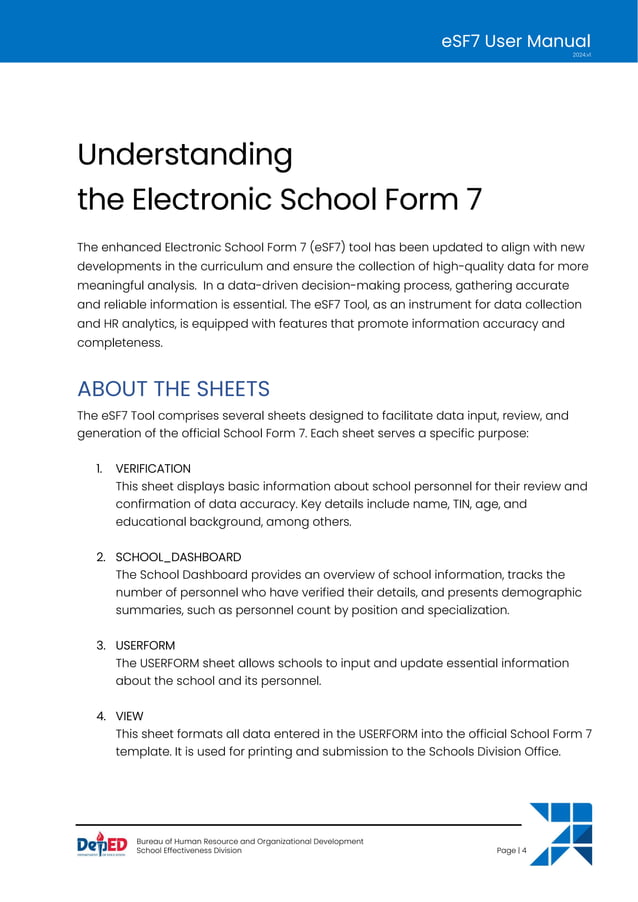 Sample DepEd user manual SF& ser. 2024. Very important guide to be used ...