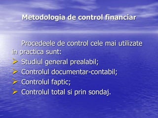 Metodologia de control financiar | PPT