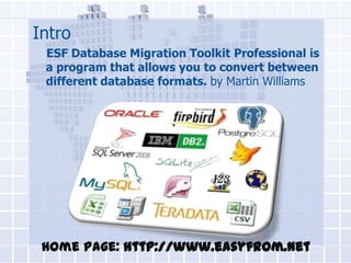 Esf database migration toolkit | PPTX