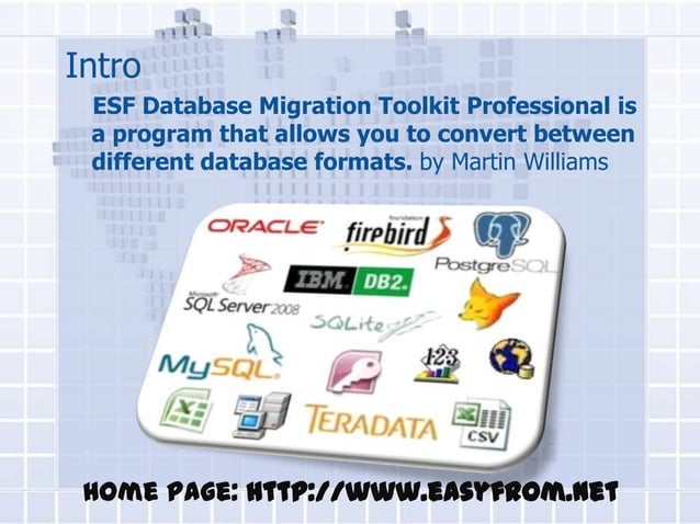 Esf database migration toolkit | PPTX