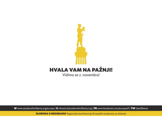 Evropski studenti za slobodu - Regionalna konferencija | PDF | Politics