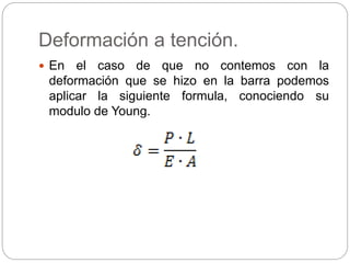 Esfuerzo y deformación (Mecánica de materiales) | PPTX