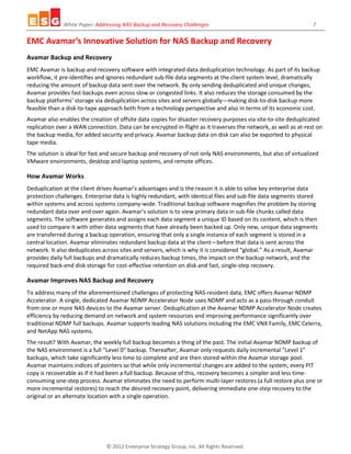 Analyst : Enterprise Strategy Group: Addressing NAS Backup and Recovery Challenges | PDF