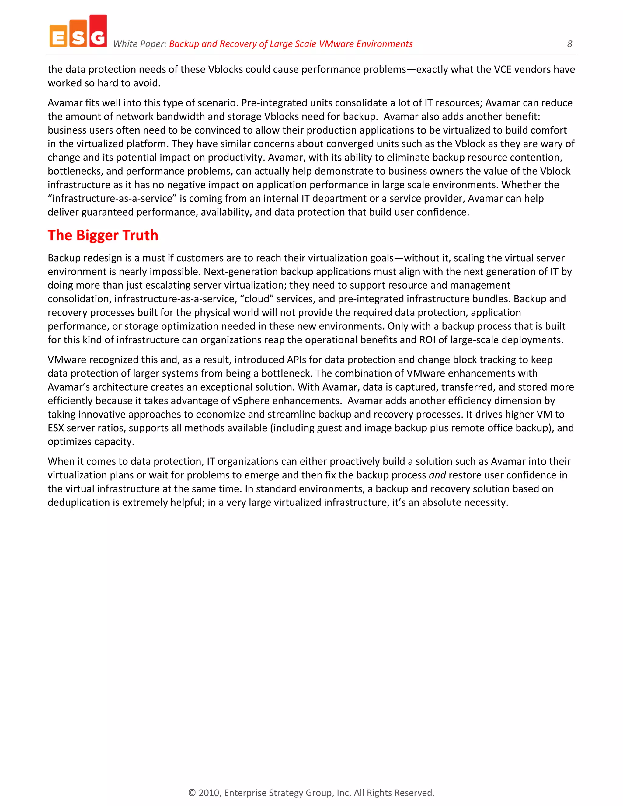 Whitepaper Esg Whitepaper Backup And Recovery Of Large Scale Vmware Environments Pdf