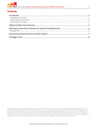 Whitepaper : ESG Whitepaper: Backup and Recovery of Large Scale VMware ...