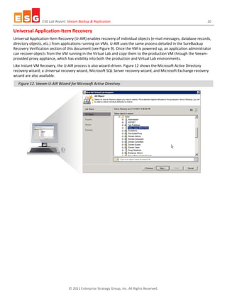 VMware Recovery: 77x Faster! NEW ESG Lab Review, with Veeam Backup & Replication | PDF