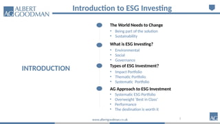 An Introduction to ESG Reporting and Investment | PPTX