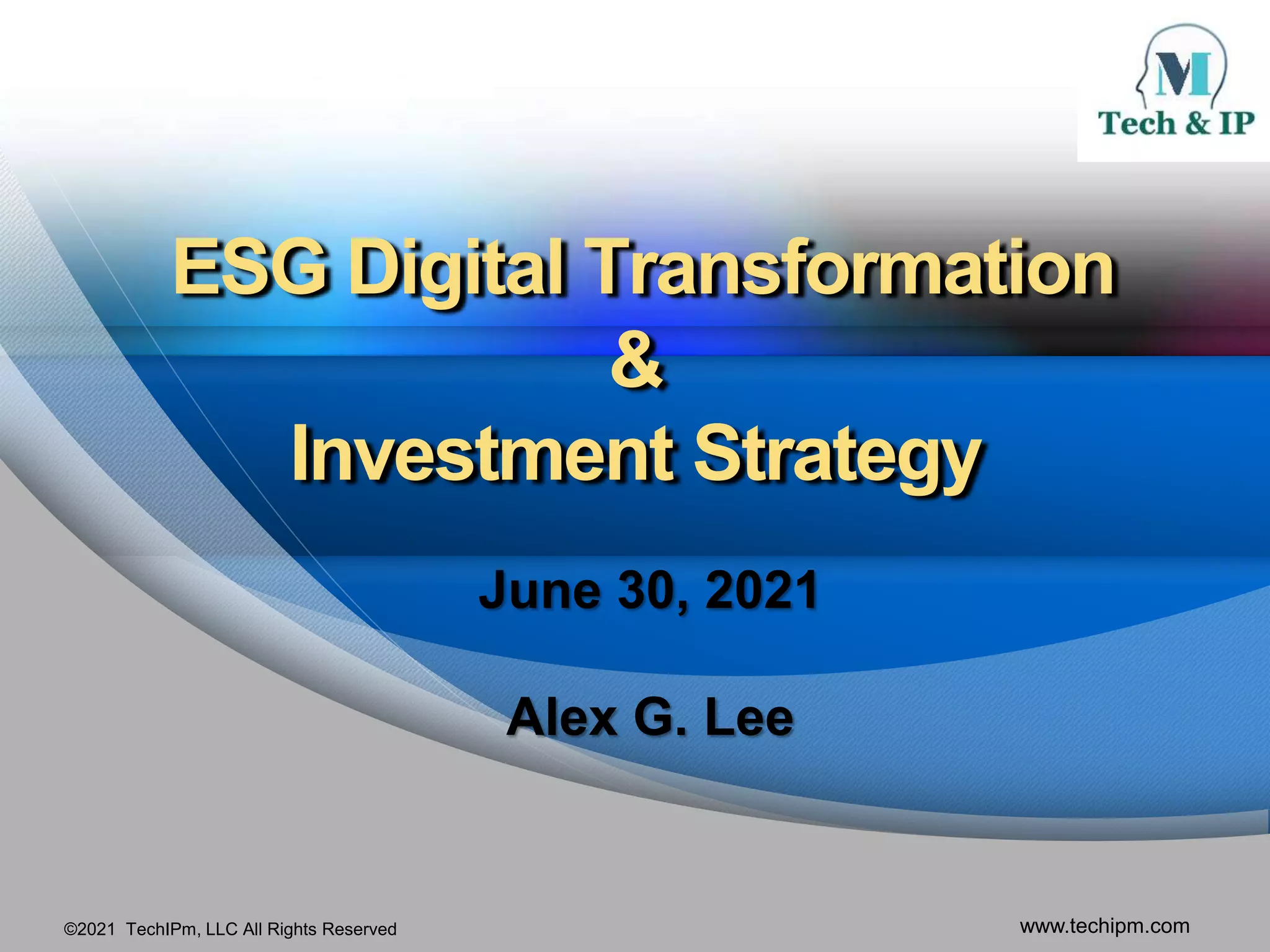 ESG Digital Transformation & Investment Strategy | PPT