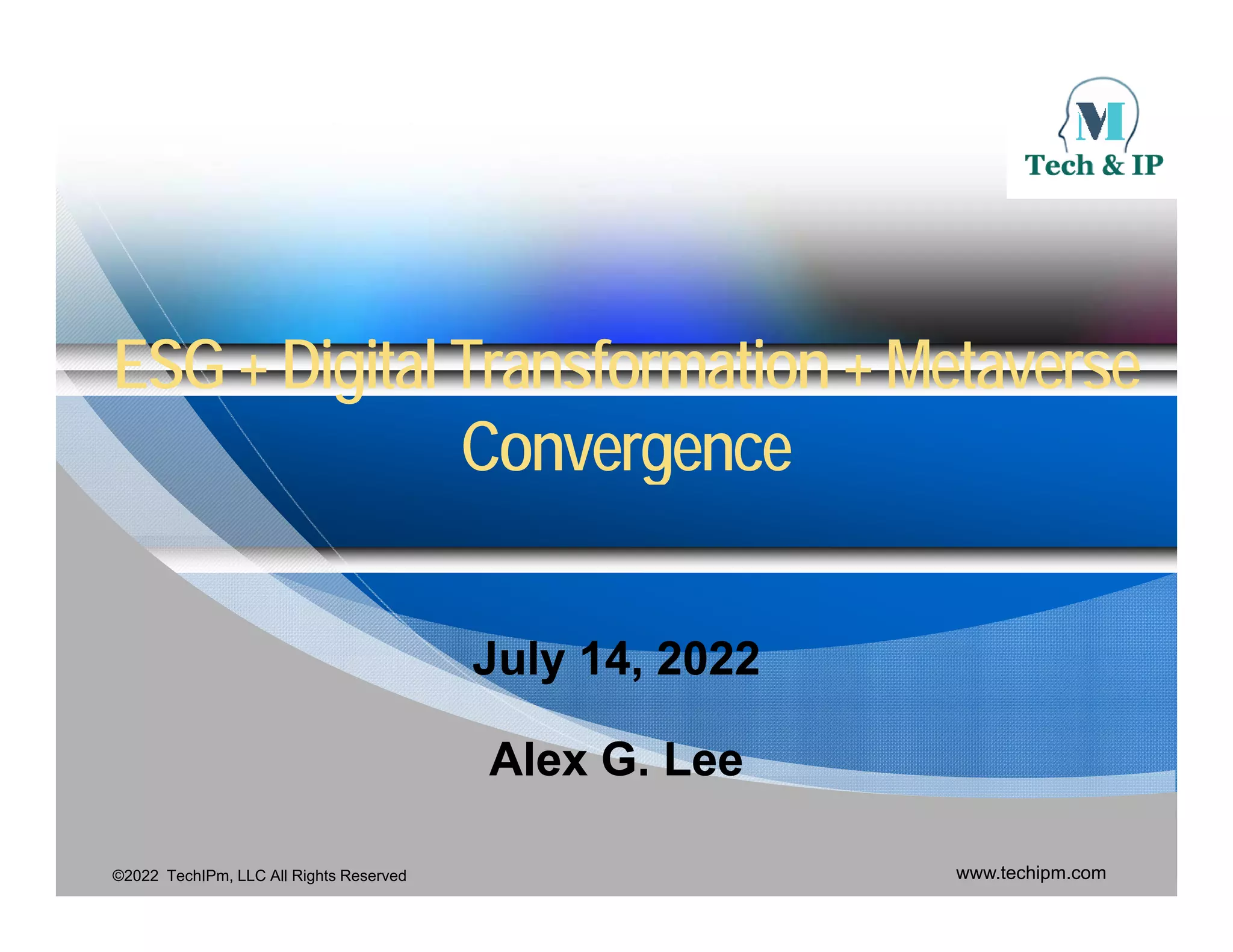 ESG + Digital Transformation + Metaverse Convergence | PPT | Free Download