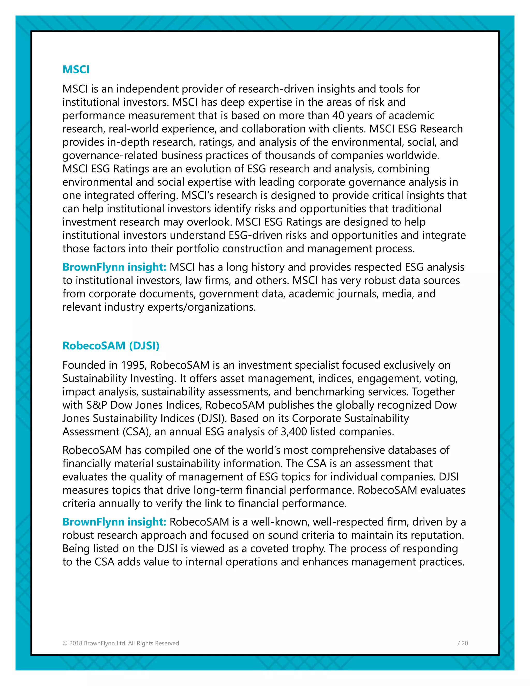 The ESG Ecosystem | PDF