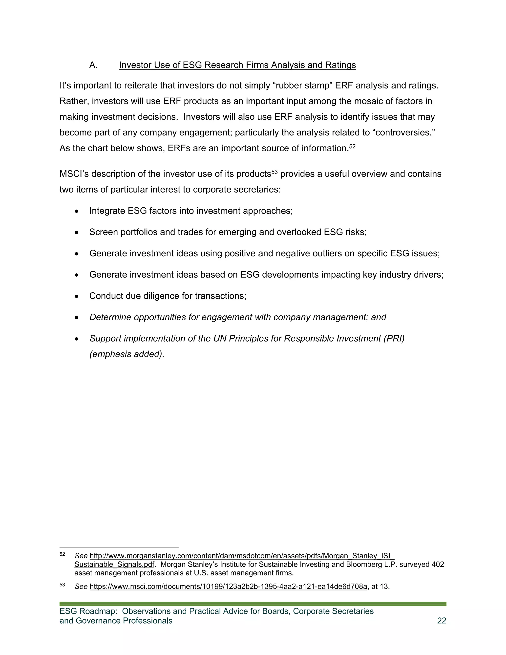 ESG Roadmap: Observations and practical advice for boards, corporate ...