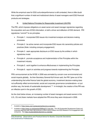 ESG Roadmap: Observations and practical advice for boards, corporate ...