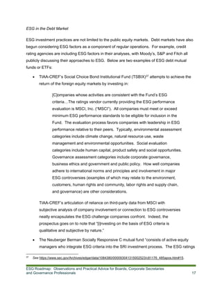 ESG Roadmap: Observations and practical advice for boards, corporate ...