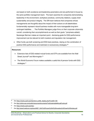 ESG Roadmap: Observations and practical advice for boards, corporate ...
