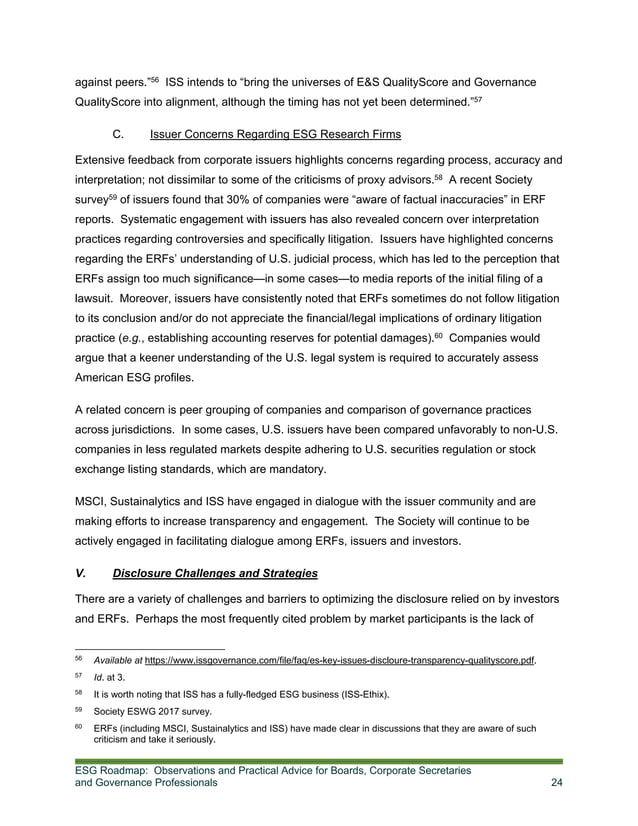 ESG Roadmap: Observations and practical advice for boards, corporate ...