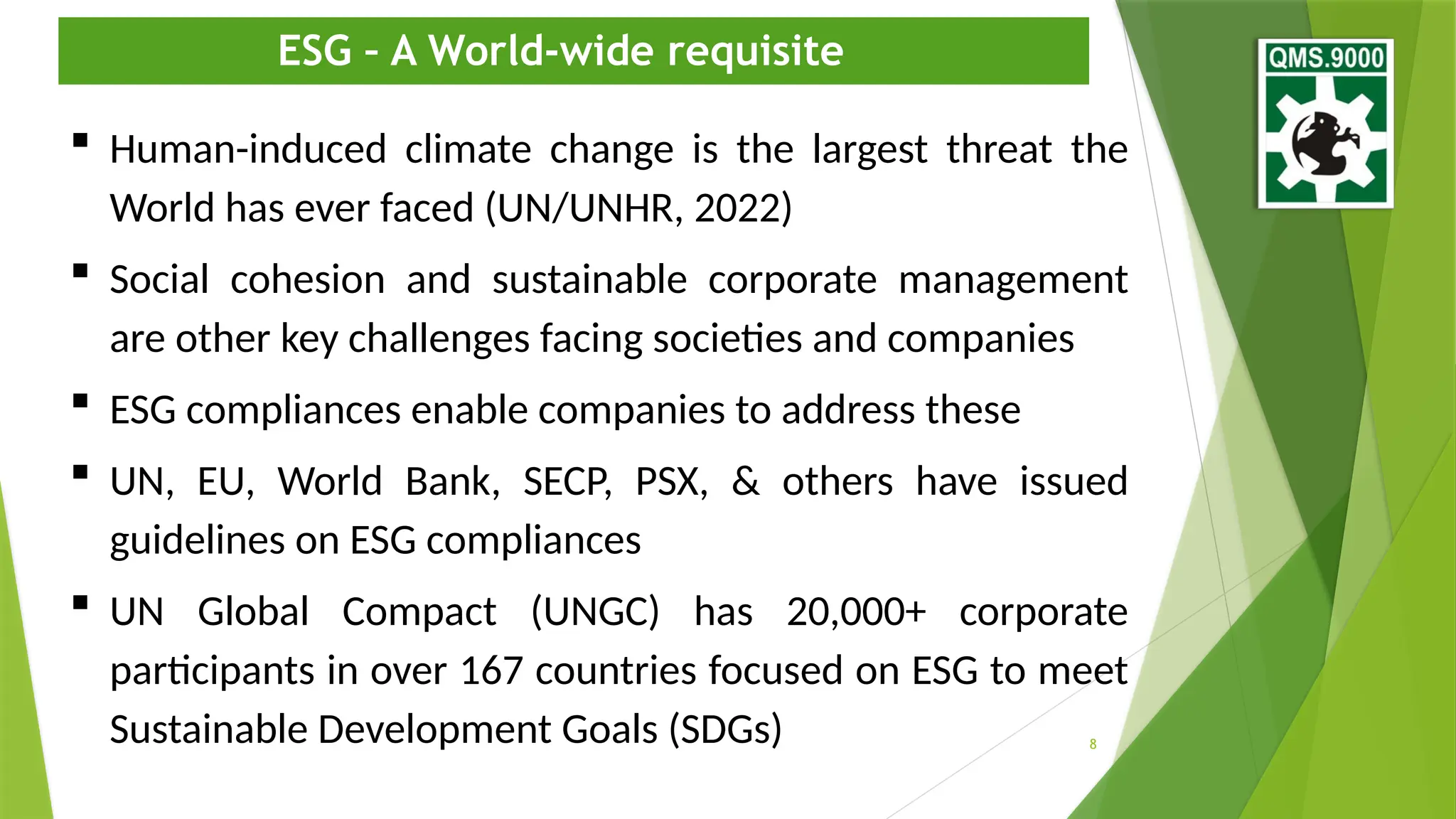 ESG Proposal for Corporate Sector by QMS900_ Sept 2024.pptx | Business ...