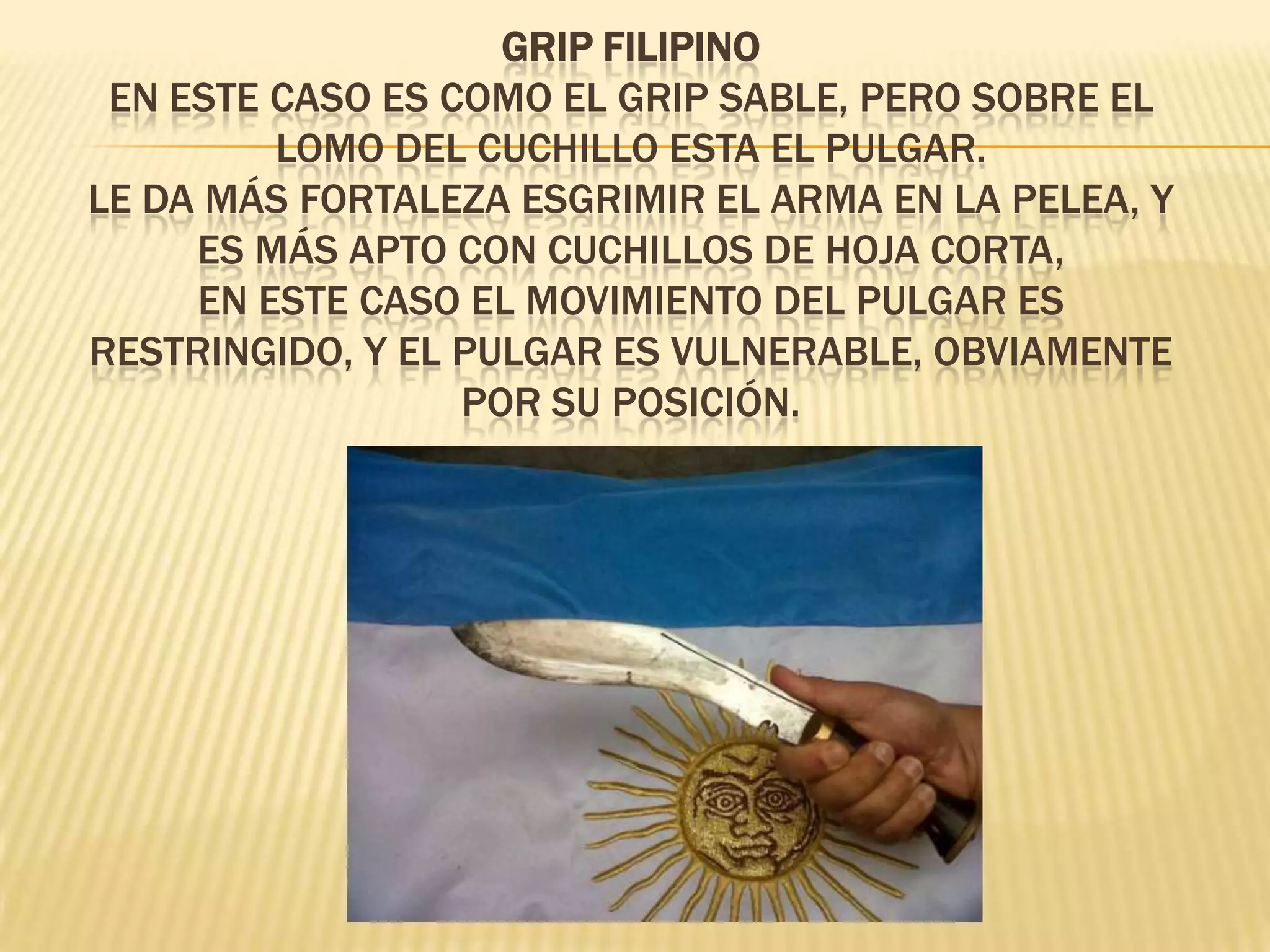 Esgrima criolla variedades y diferentes tipos de agarre de cuchillo ...