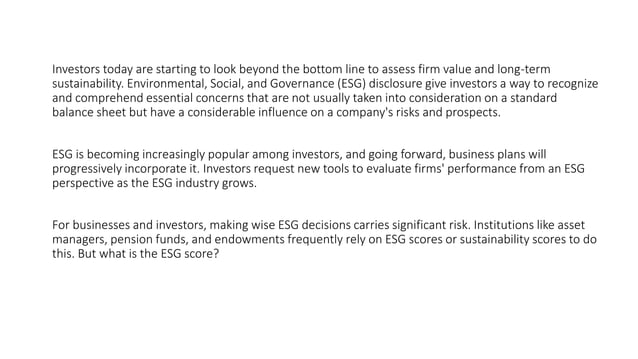 ESG Score - Definition, Process, Implications.pptx