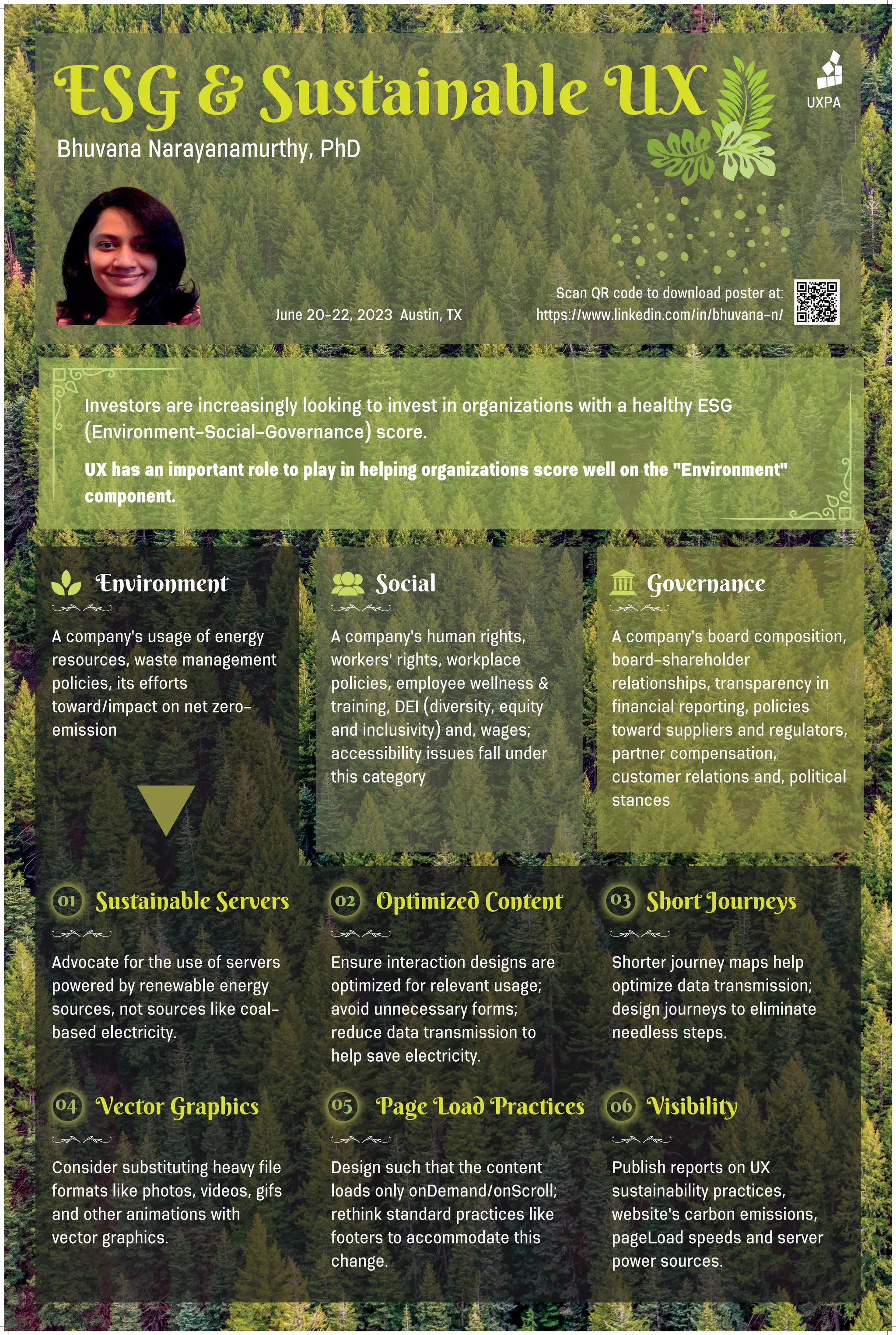 UXPA 2023 Poster: ESG & Sustainable UX | PDF