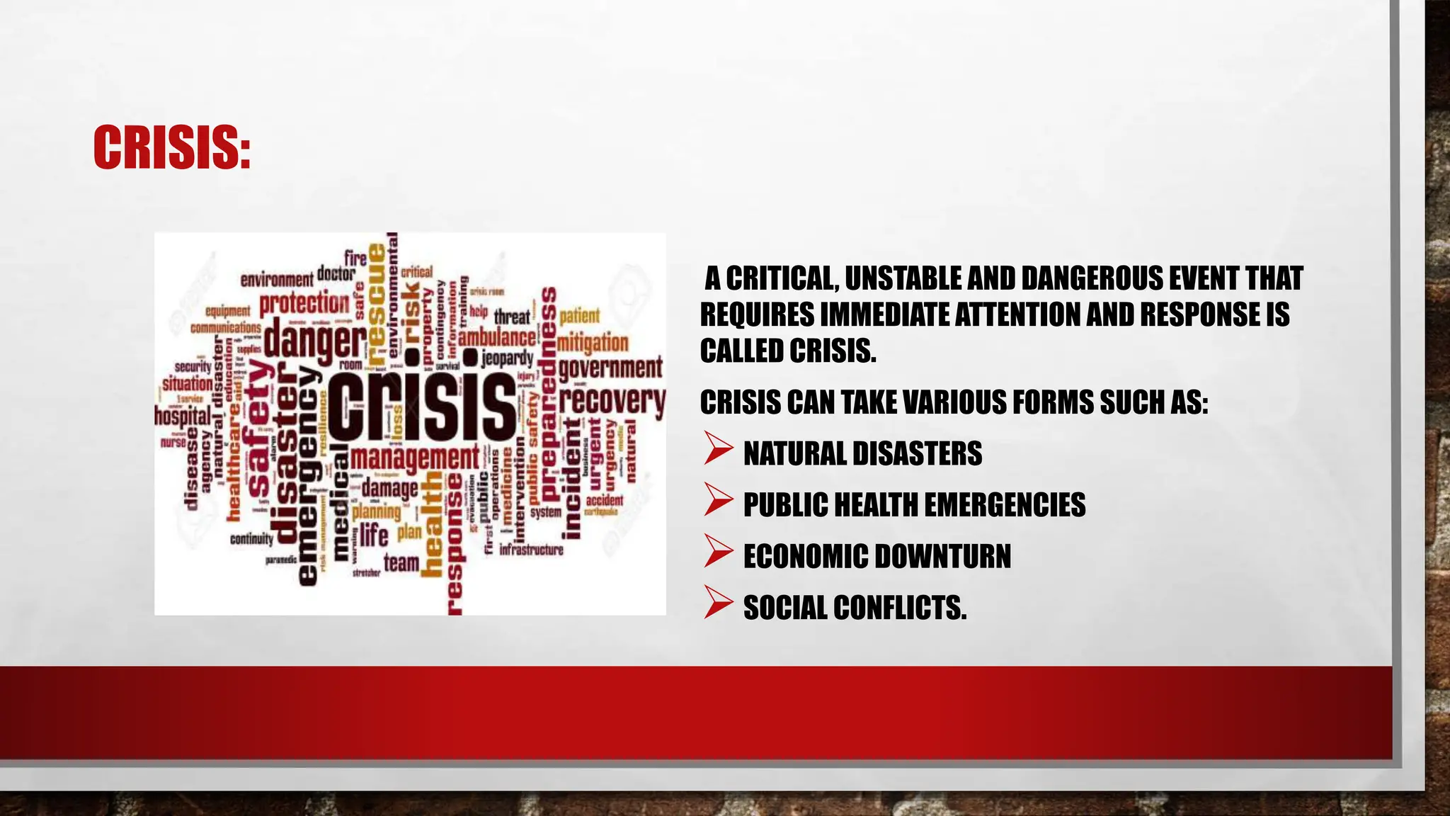 Topic: crisis management in small companies | PPTX