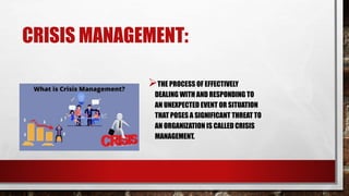 Topic: crisis management in small companies | PPTX