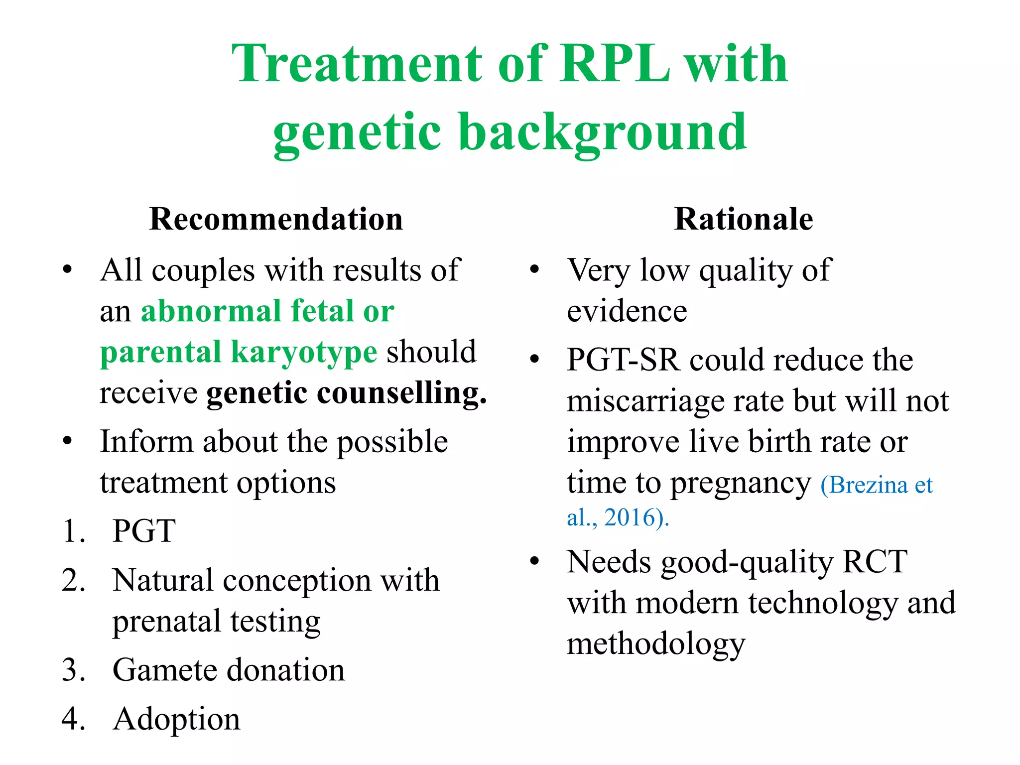 ESHRE Guideline on Recurrent Pregnancy Loss (RPL) | PPTX