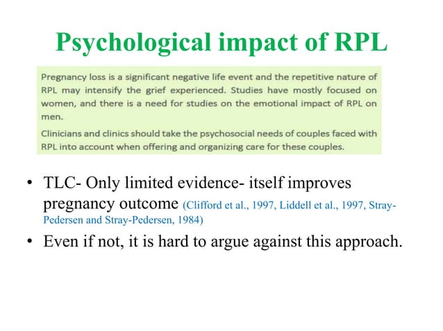 ESHRE Guideline on Recurrent Pregnancy Loss (RPL) | PPTX