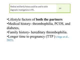 ESHRE Guideline on Recurrent Pregnancy Loss (RPL) | PPTX