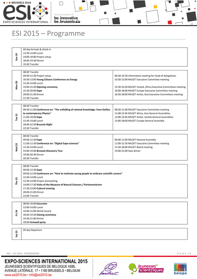 Esi 2015 programme | PDF