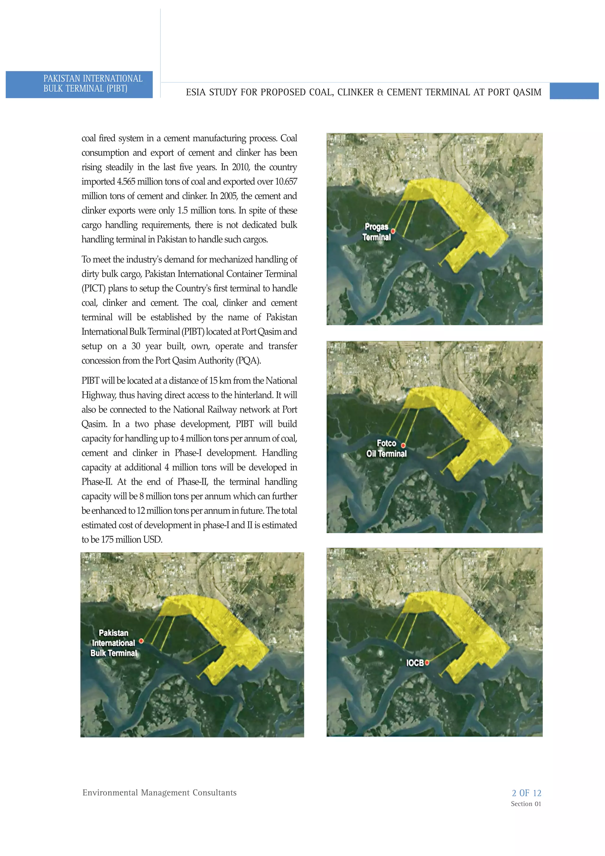 Esia Pakistan international bulk terminal - PROPOSED COAL, CLINKER ...