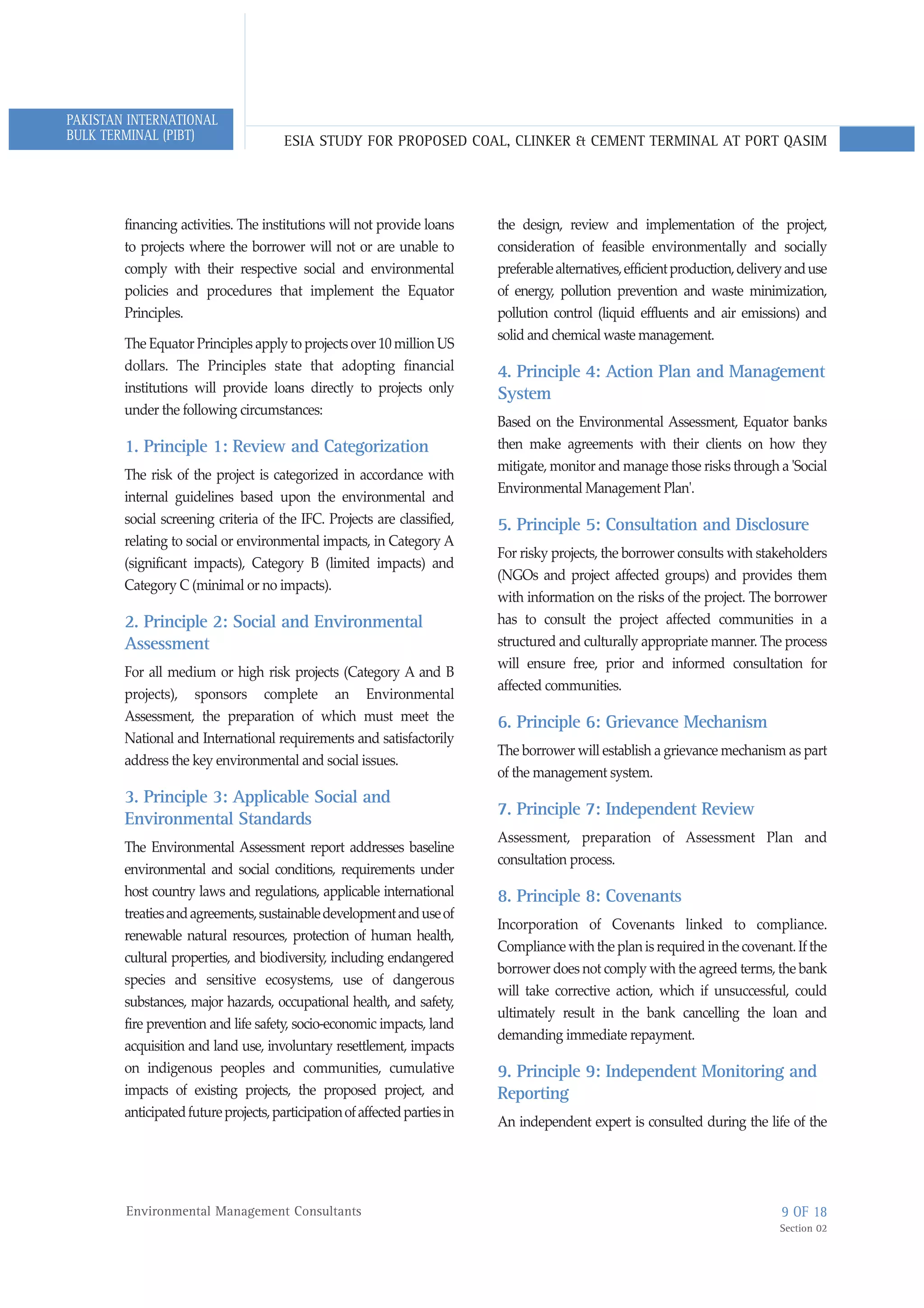 Esia Pakistan international bulk terminal - PROPOSED COAL, CLINKER ...