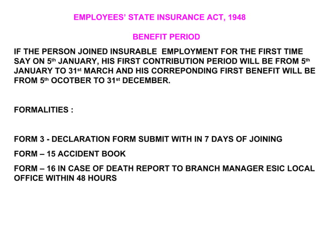 Esi Act 1948 Ppt