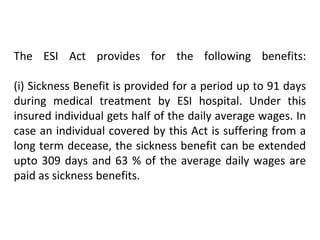 Esi act, 1948 | PPT