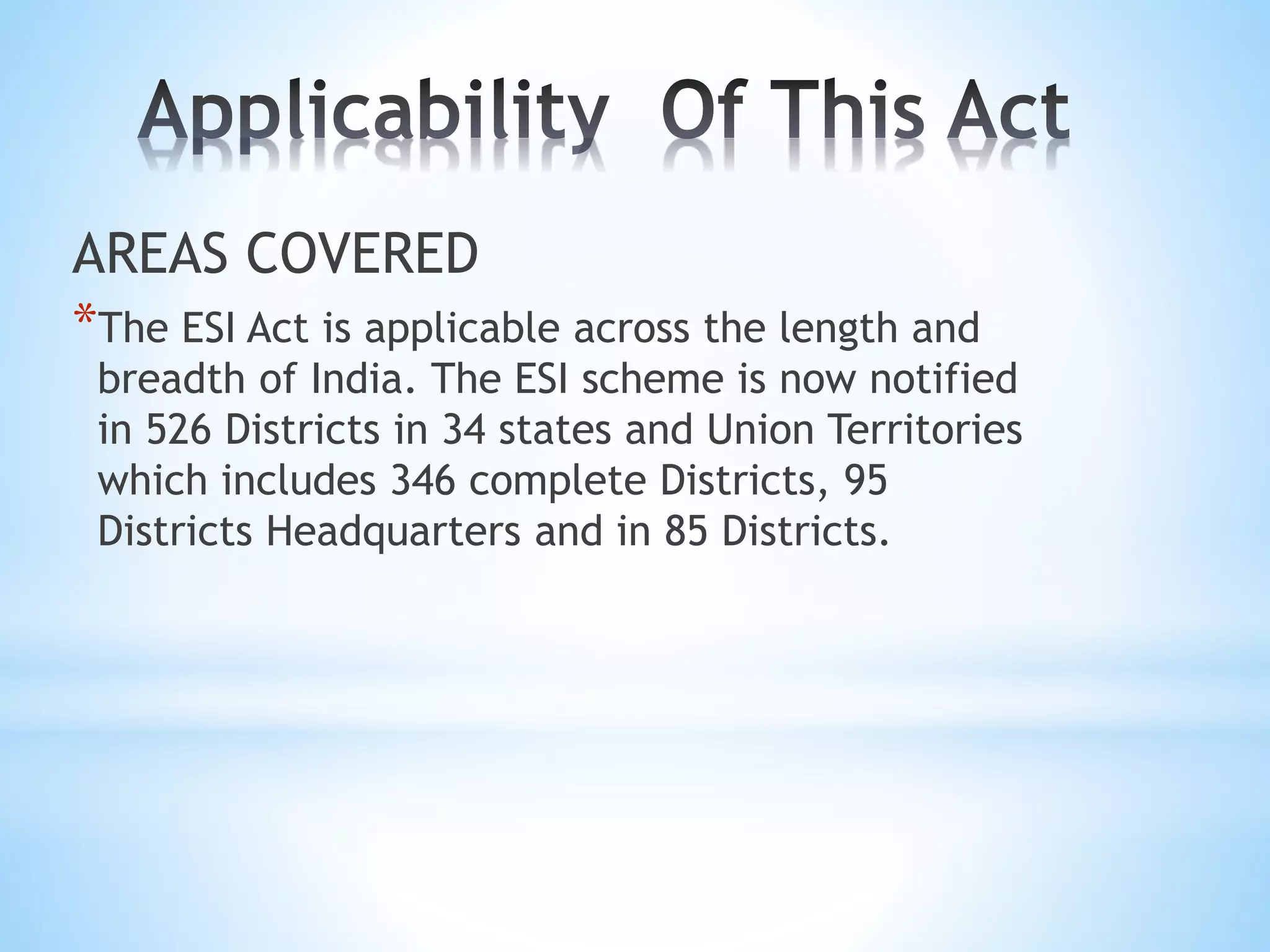 Esi act, 1948 | PPTX
