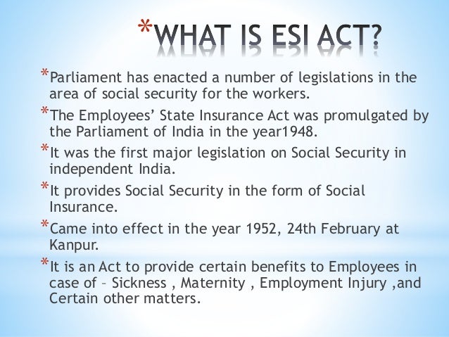Esi act, 1948