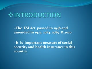 ESI act 1948.pptx | Business | Business and Finance