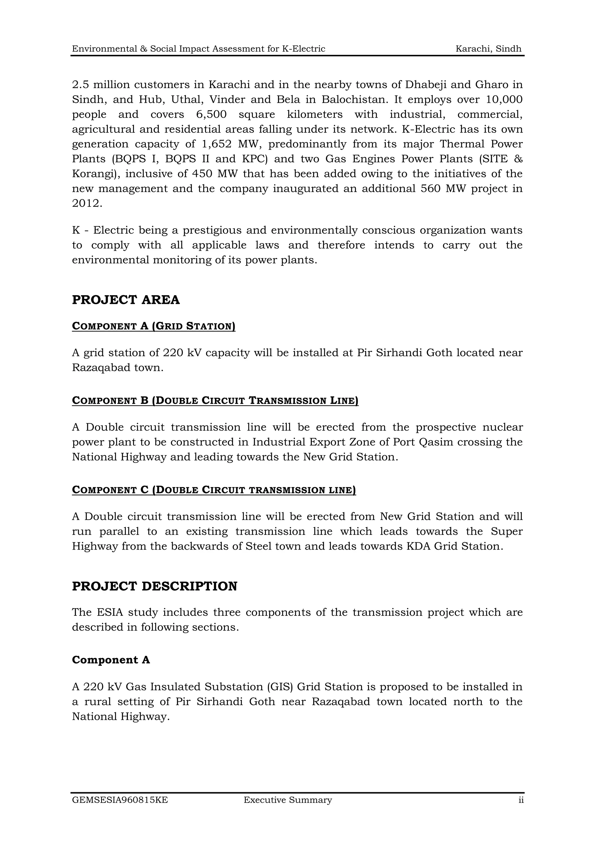 Esia of 220 k v transmission lines at port qasim | PDF