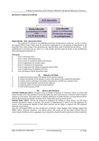 ESI Awareness Report and study benefits.pdf | Government Support and ...