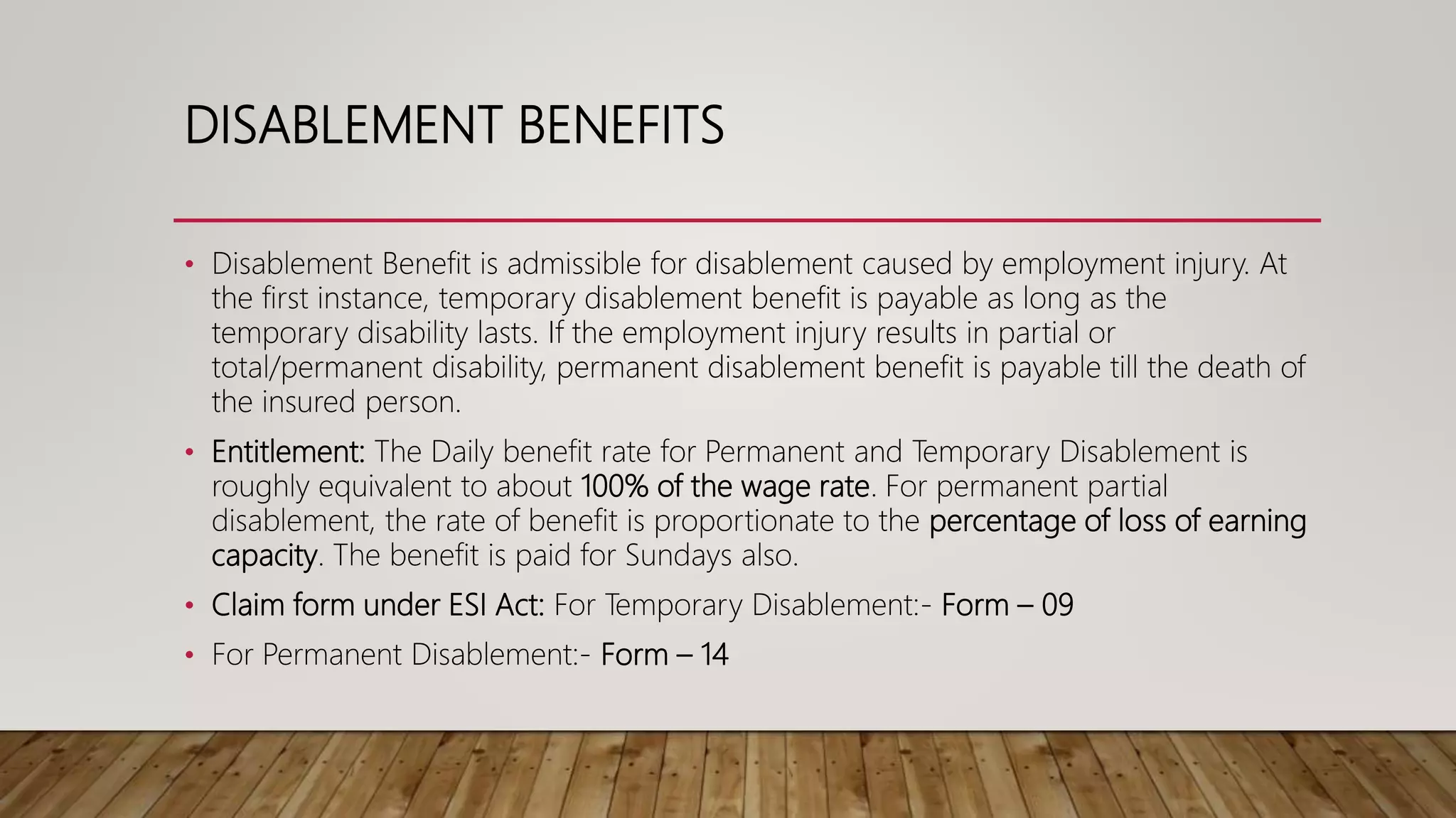 ESI BENEFITS TO EMPLOYEE | PPTX